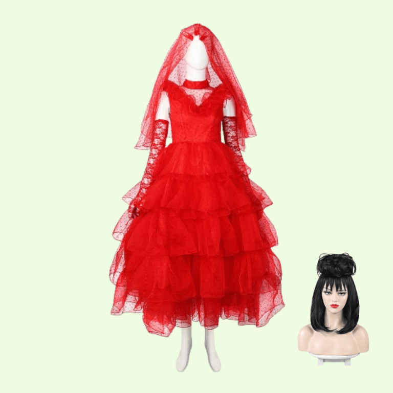 Beetlejuice Lydia Costume - Red Wedding Dress | Beetlejuice Costume